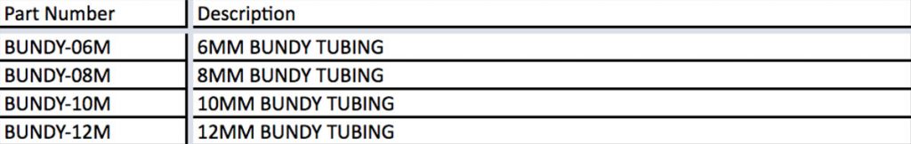 Bundy Tubing - Metric - THC